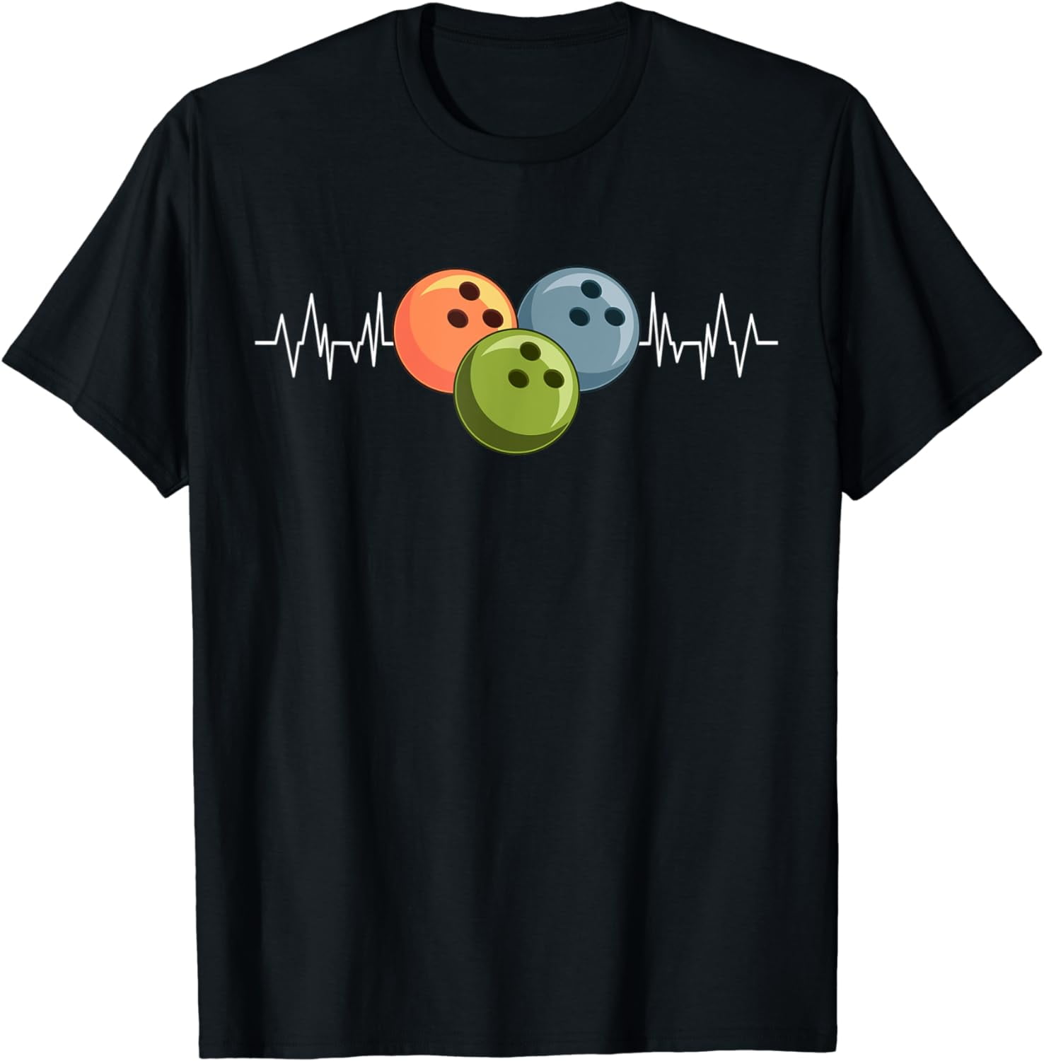 Heartbeat Ekg Heart Pin Bowler Bowling T-Shirt - Walmart.com