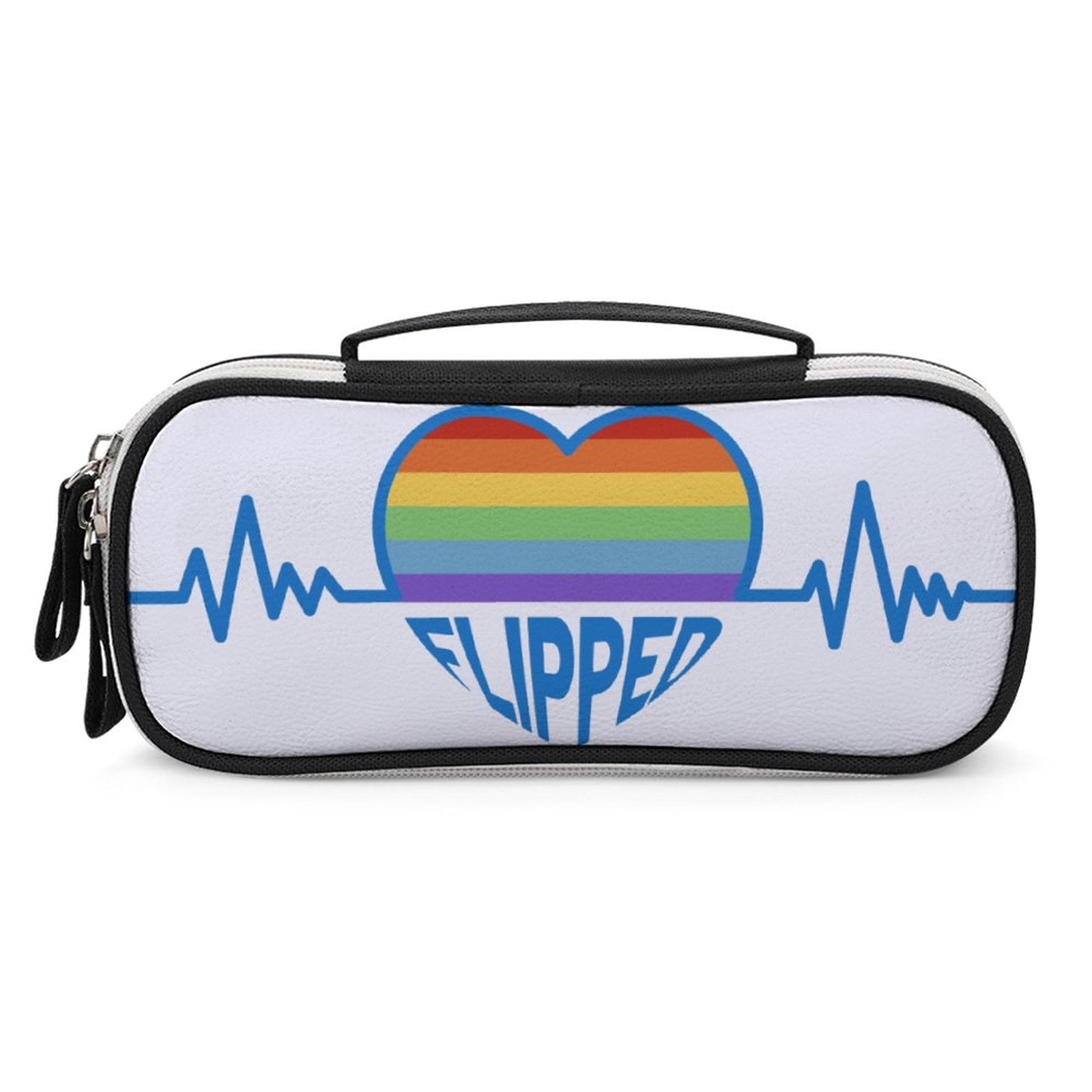 Heartbeat Flipped Rainbow Couples Pencil Case Multi Function Zipper ...