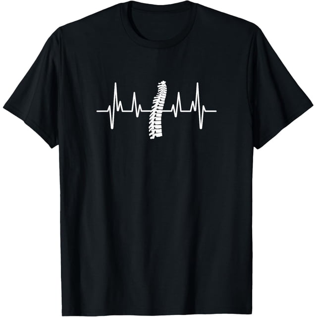 Heartbeat Human Spine Adjustment Chiropractor Chiropractic T-Shirt ...