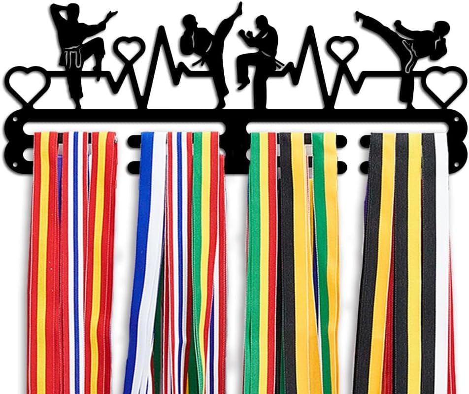 Heartbeat Karate Medal Display Hanger Holder Racks Frame Award Ribbon ...