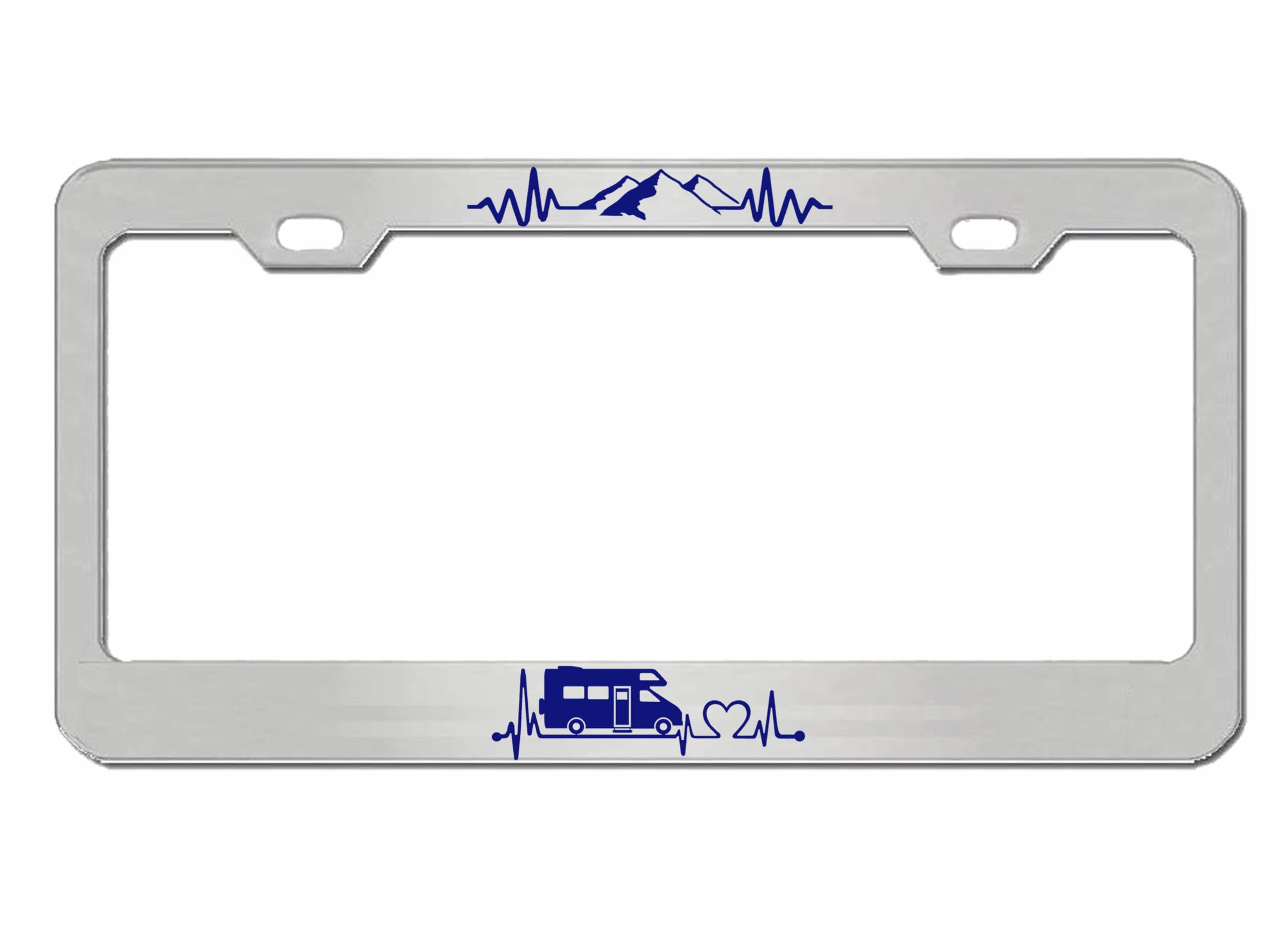 Heartbeat Mountain Trailer Camping Style Heavy Duty Metal License Plate ...
