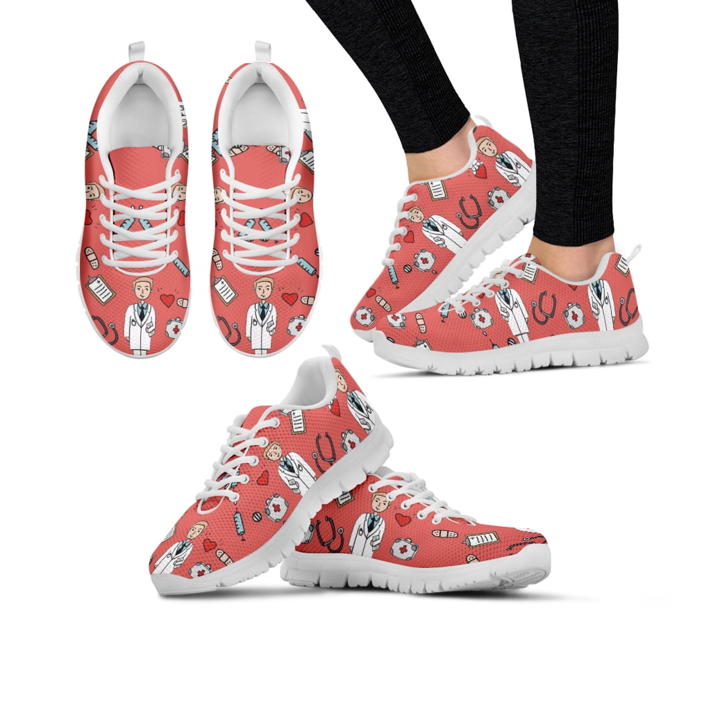 Heartbeat Nurse Print Spring Teen Boy Flat Sneakers Breath Mesh Men ...
