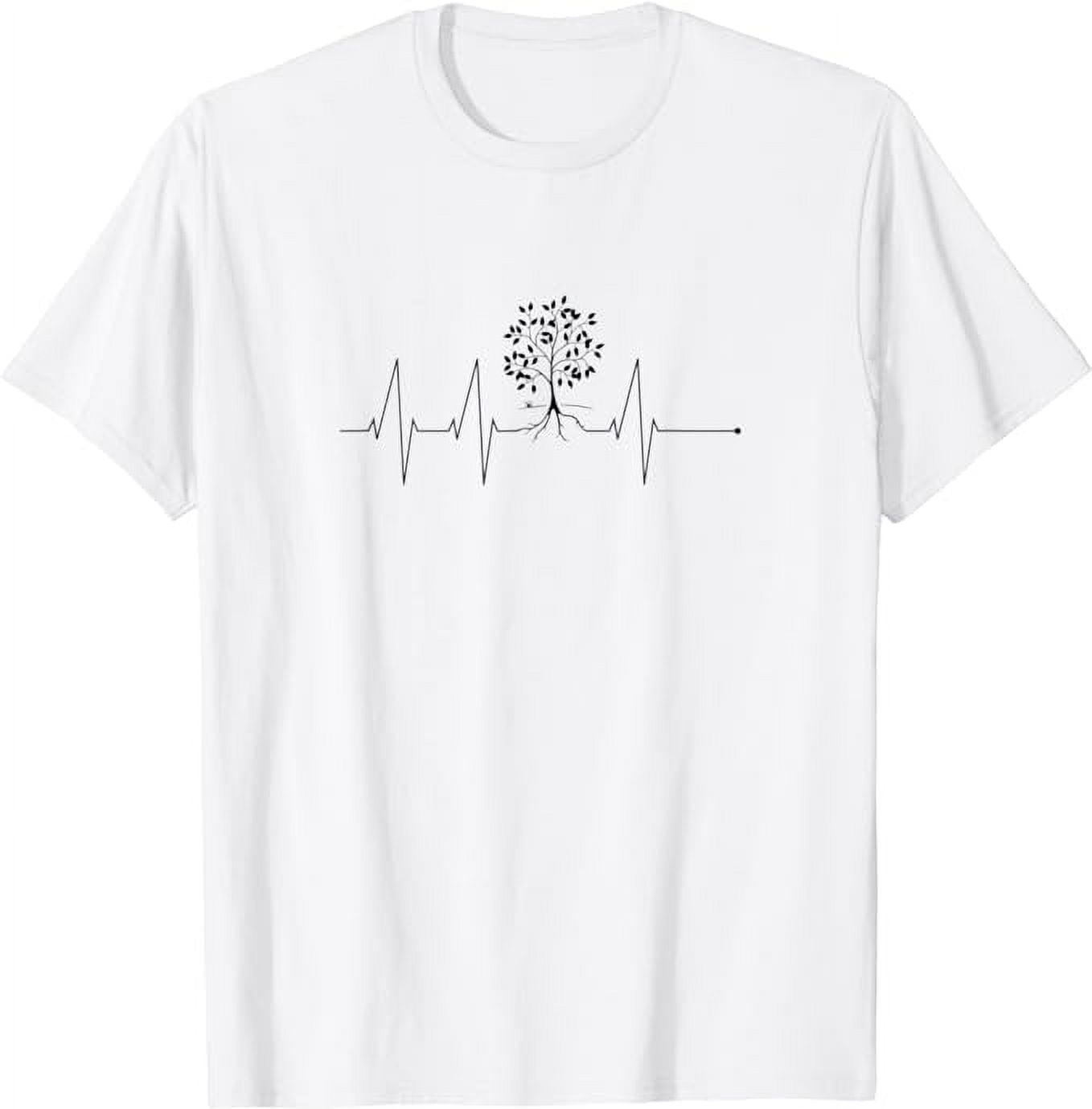 Heartbeat Plants ECG Shirt Garden Flowers Gardener Trees T-Shirt ...