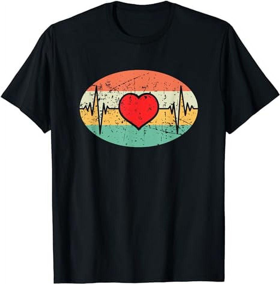 Heartbeat Pulse Anatomical Heart Cardiology Lovers T-Shirt - Walmart.com