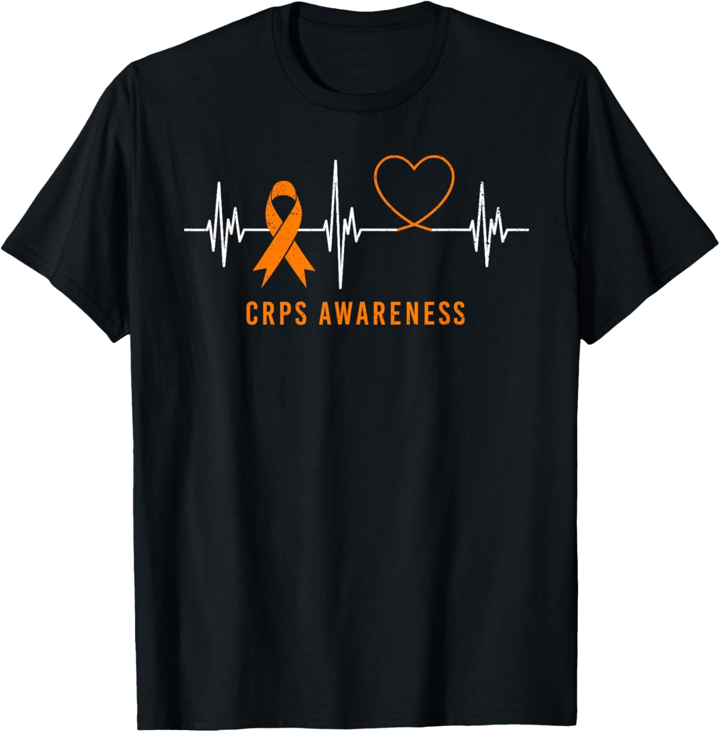 Heartbeat RSD CRPS Awareness Month Orange Ribbon Support T-Shirt ...