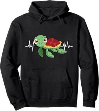 Heartbeat Sea Turtles Clothes EKG Heart Rate Gift Sea Turtle Pullover ...
