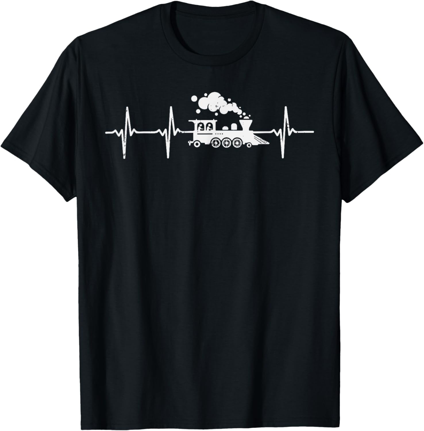 Heartbeat Steam Train Locomotive Conductor Men Boy Kids Teen T-Shirt ...