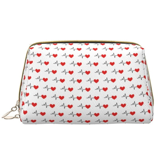 Heartbeat Symbol Makeup Bag, Large Capacity Cosmetic Bag Portable ...