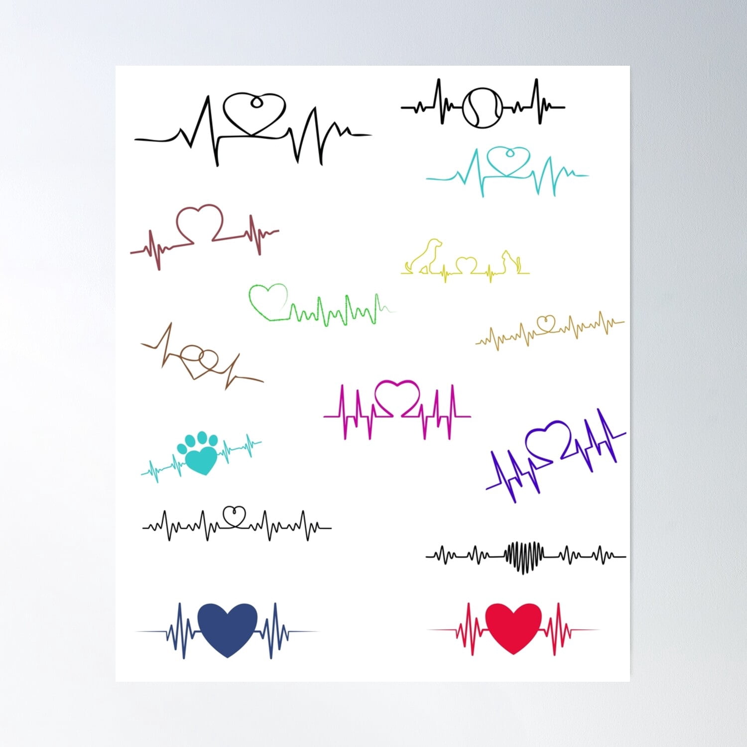 Heartbeat Tattoos - Cool Designs Gift Ideas For Family & Friends Poster ...