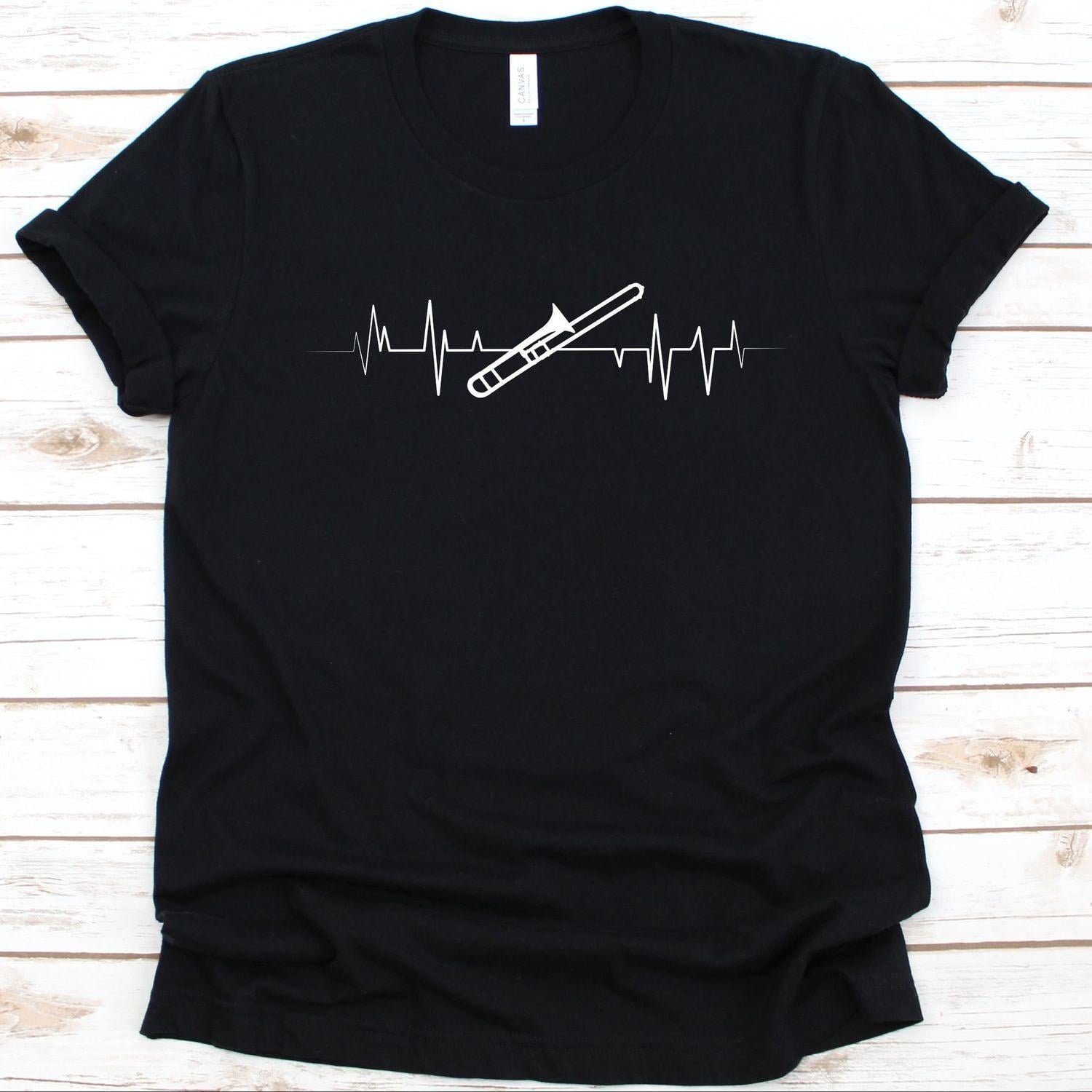Heartbeat Trombone Shirt, Cadeau musicien, Instrument de musique ...