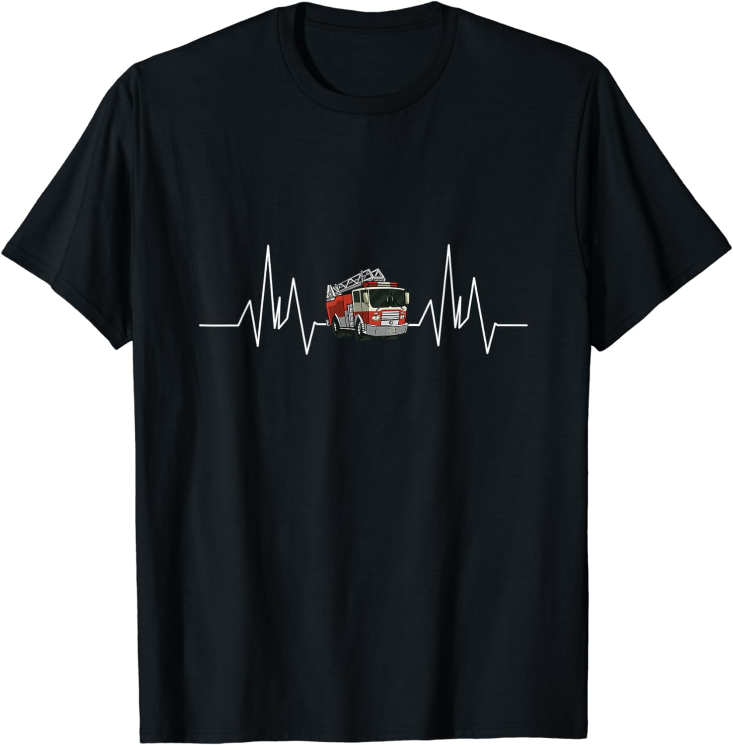 Heartbeat fire department Heartbeat pulse Ekg T-Shirt - Walmart.com