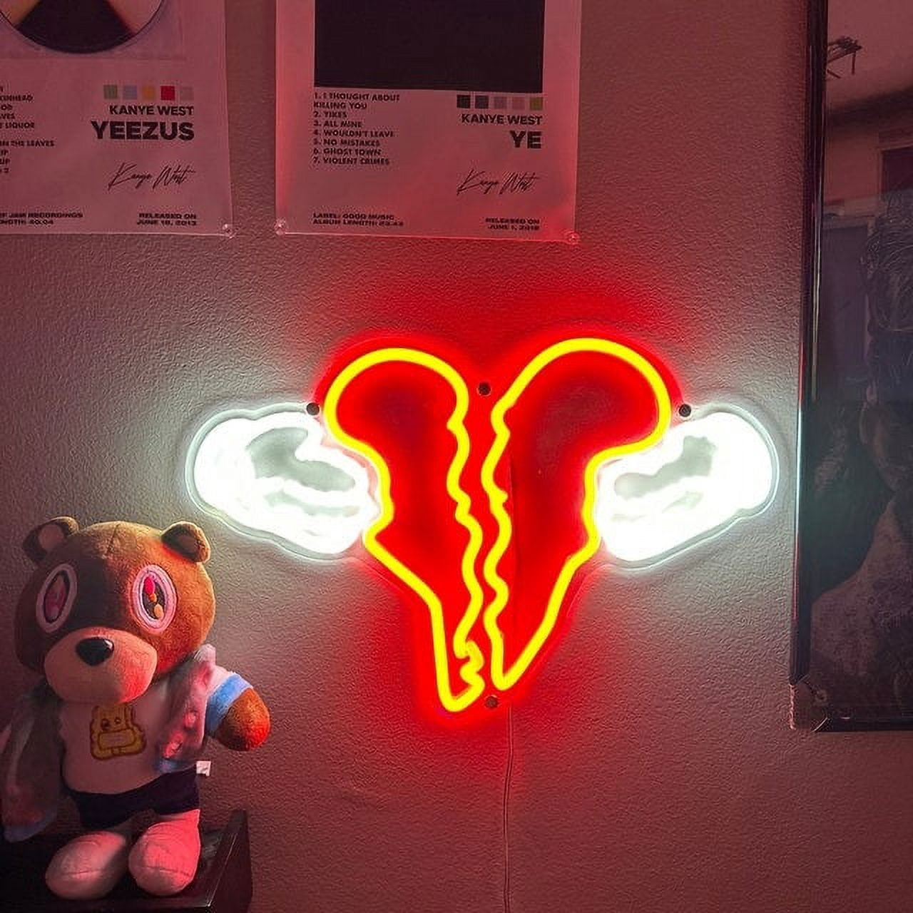 Heartbreak Neon Sign, Custom Neon Sign, Broker neon sign, Personalized ...