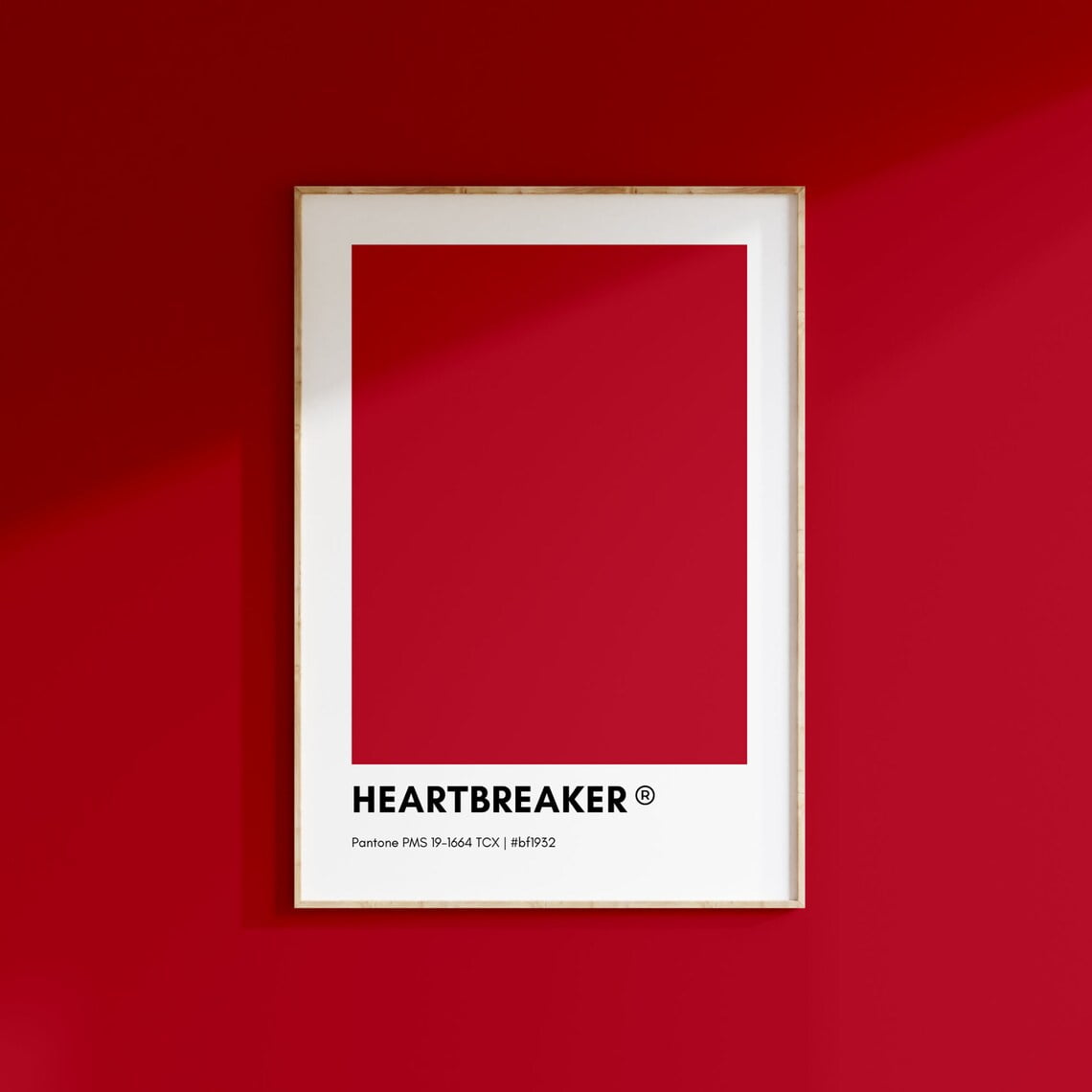 Heartbreaker Pantone, Red Pantone Print Poster, Red Pantone, Pantone ...