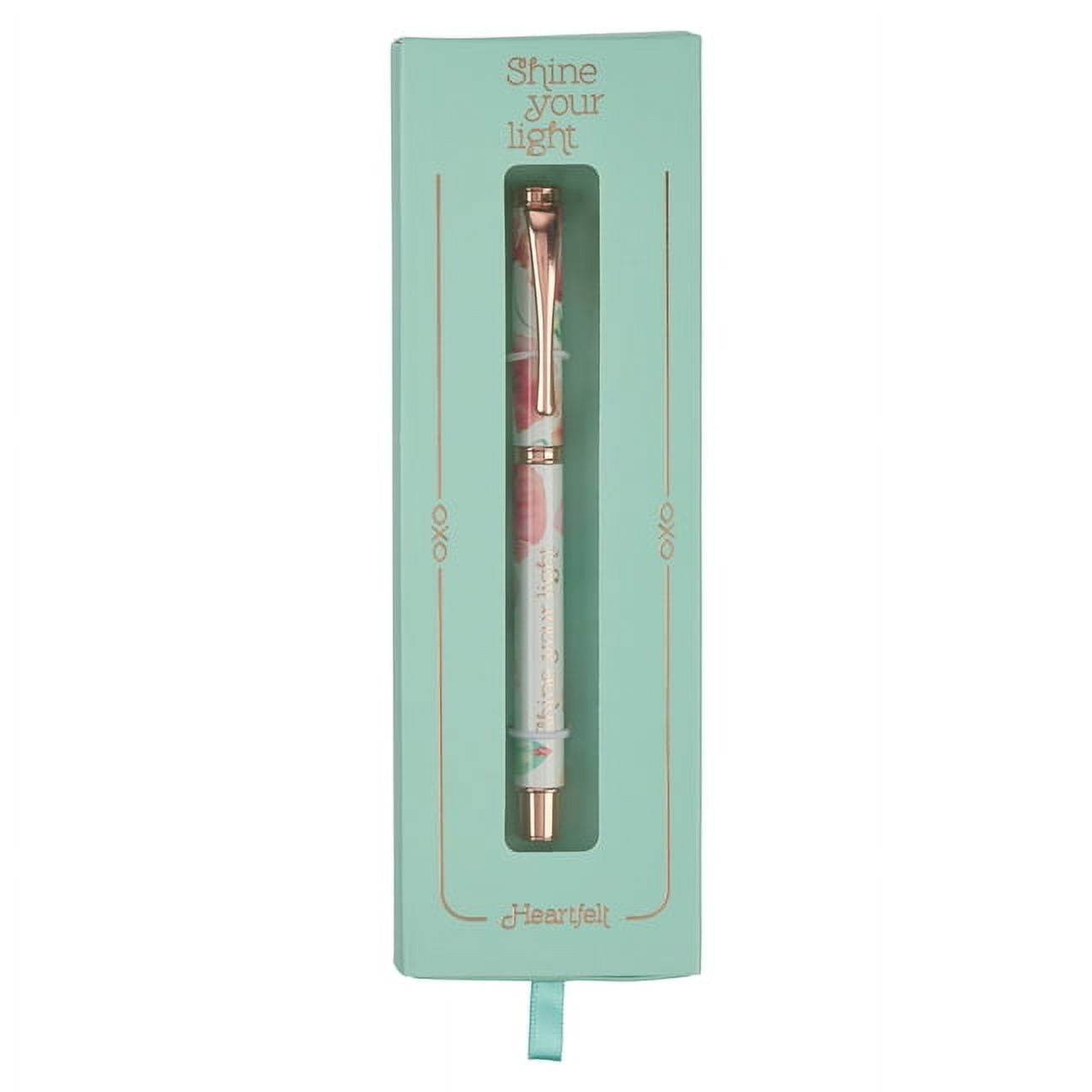 Heartfelt Ballpoint Pen Floral Coral Poppies Shine Your Light, Gel Ink ...