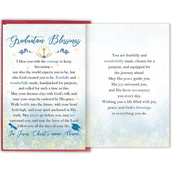 Heartfelt Christian Graduation Card, Inspirational Faith-Based ...