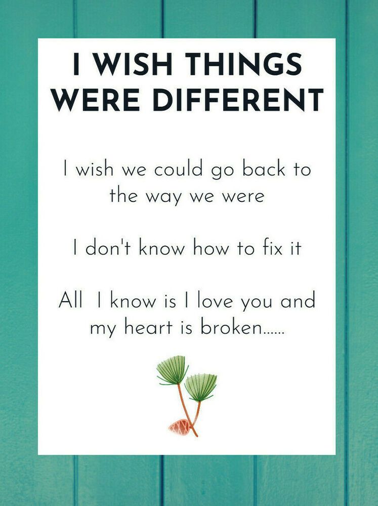 Heartfelt "I Wish Things Were Different" Greeting Card - Blank Inside ...