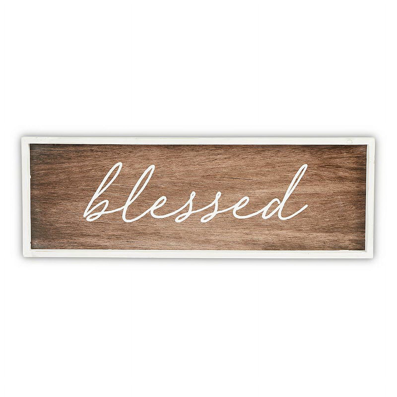 Heartfelt L6236 Dark Wood Sign - Blessed - Walmart.com