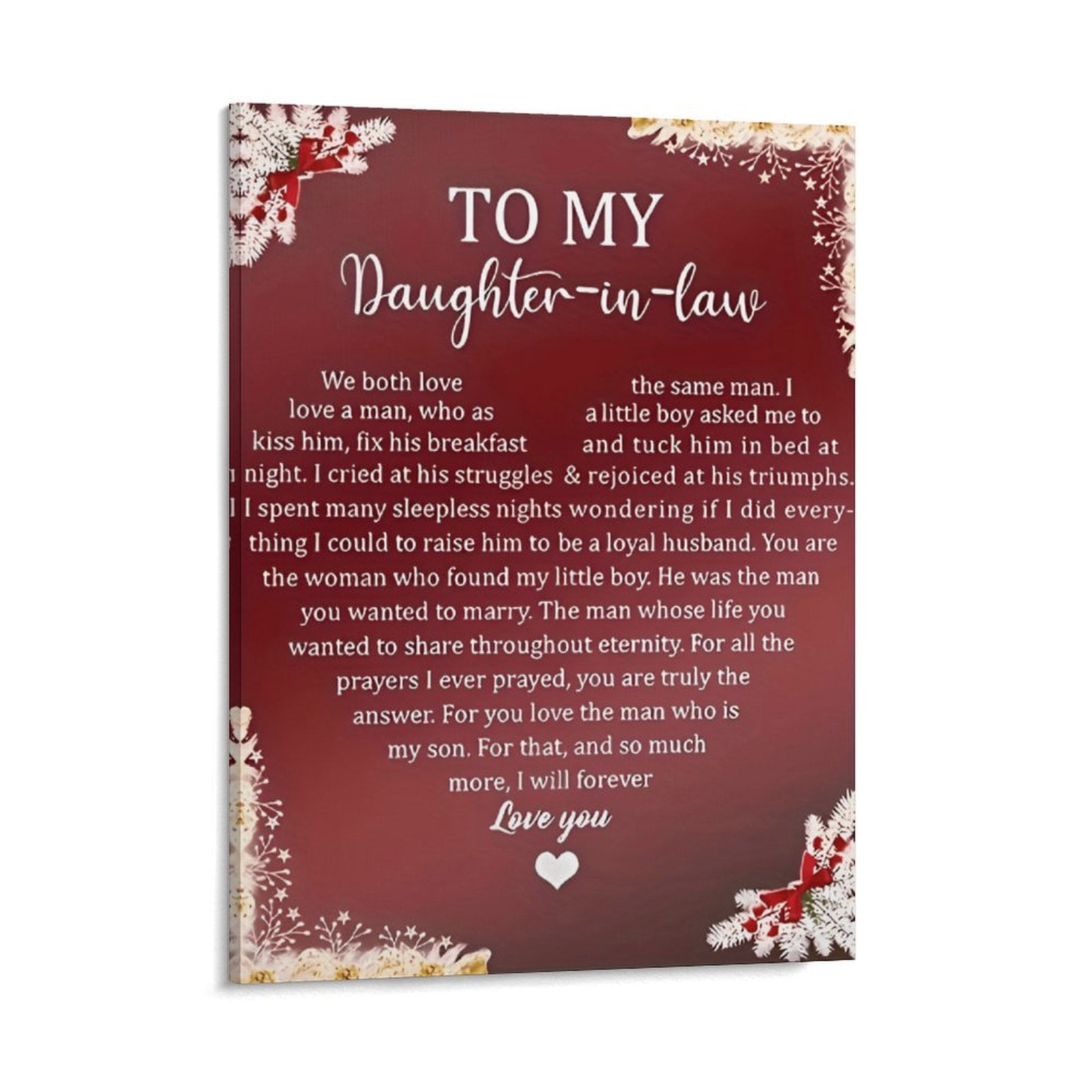 Heartfelt Message to Daughter-in-Law - Inspirational Poster Wrapped ...