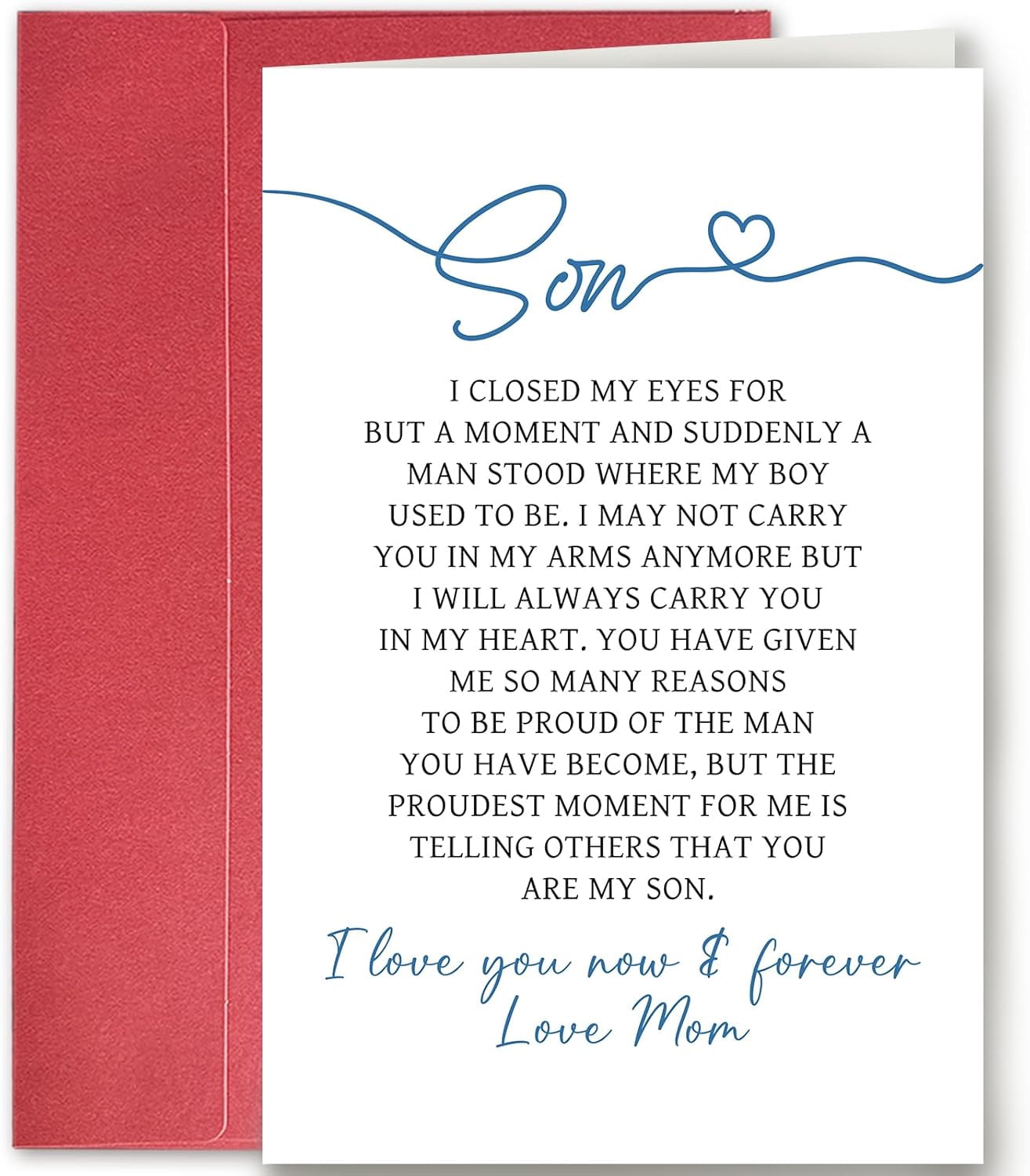 Heartfelt Poem Birthday Card for Son, Boys Adulthood Card from Mom ...