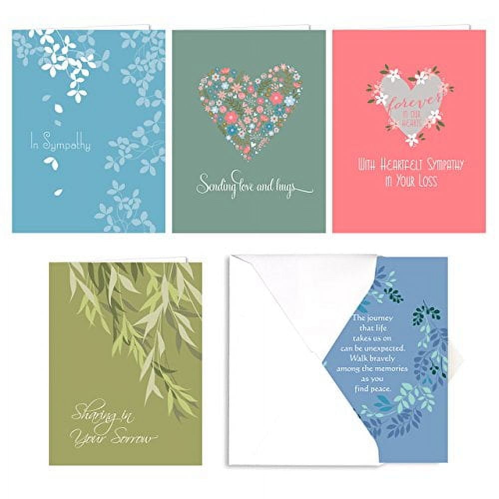 Canopy Street Sympathy Card Assortment Pack of 25 with 5 Designs, 4 5/8 ...