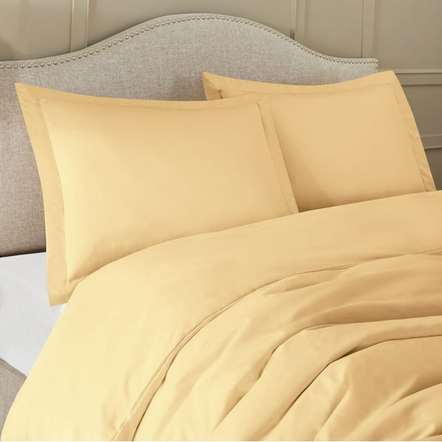 Hearth & Harbor Gold Duvet Cover Set - Queen Size Hypoallergenic ...