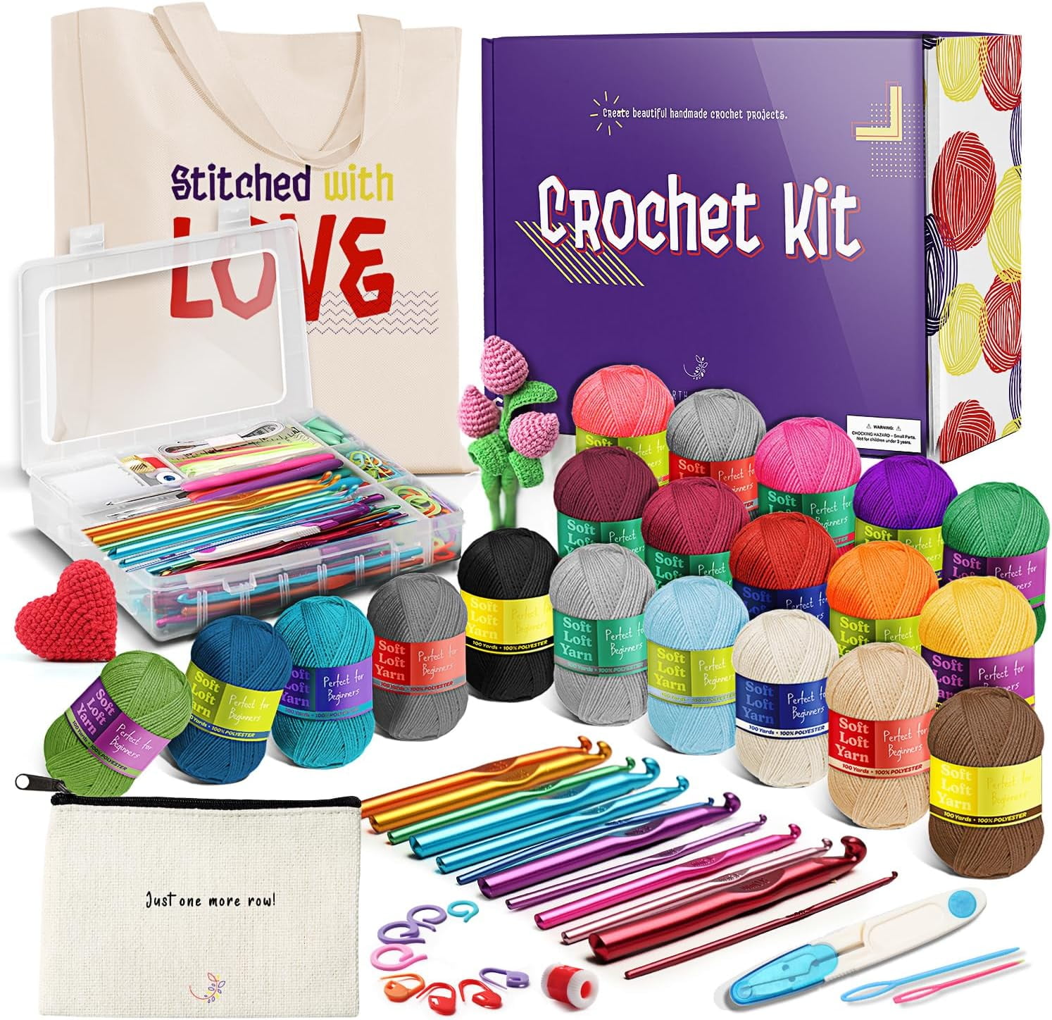 Hearth & Harbor Crochet Kit for Beginners Adults, Crochet Kits for ...