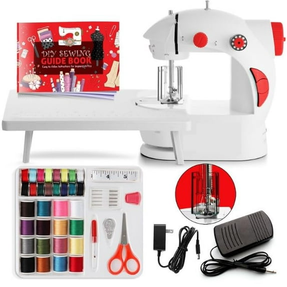 Hearth & Harbor Mini Sewing Machine for Beginners, Dual Speed Small ...