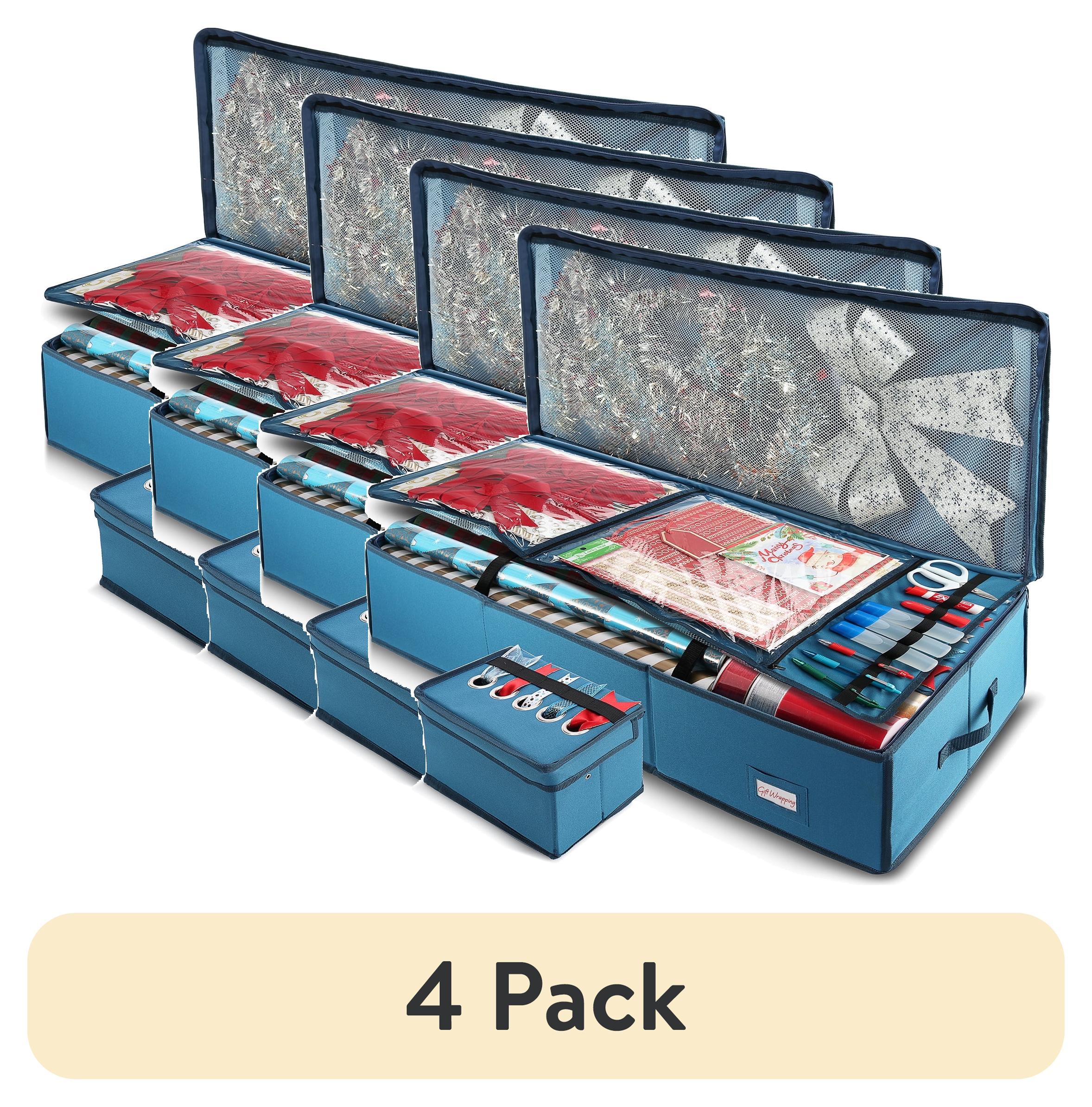 (4 pack) Hearth & Harbor Wrapping Paper Storage Organizer Container ...