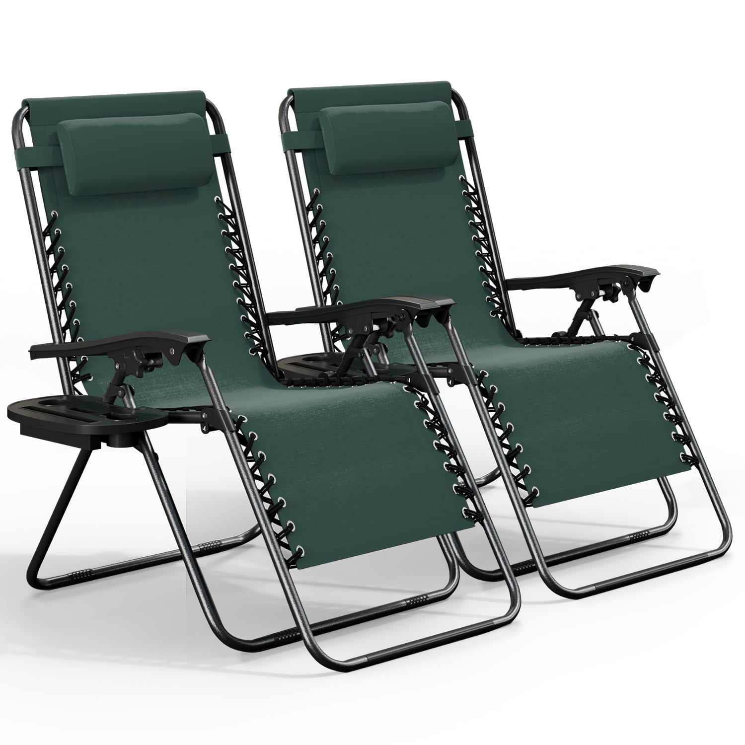 Hearth & Harbor Zero Gravity Chair Set of 2, Outdoor Lounge Chair Set ...