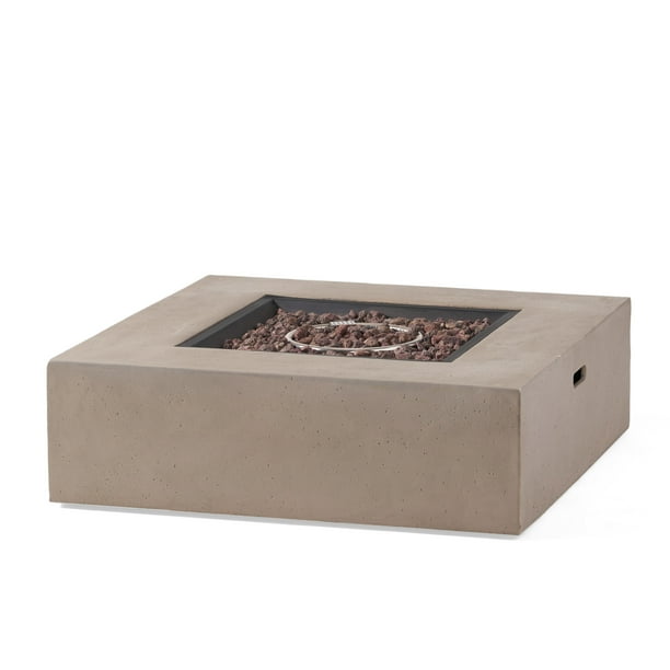 Hearth Outdoor 50,000 BTU Lightweight Concrete Square Fire Pit (No Tank ...