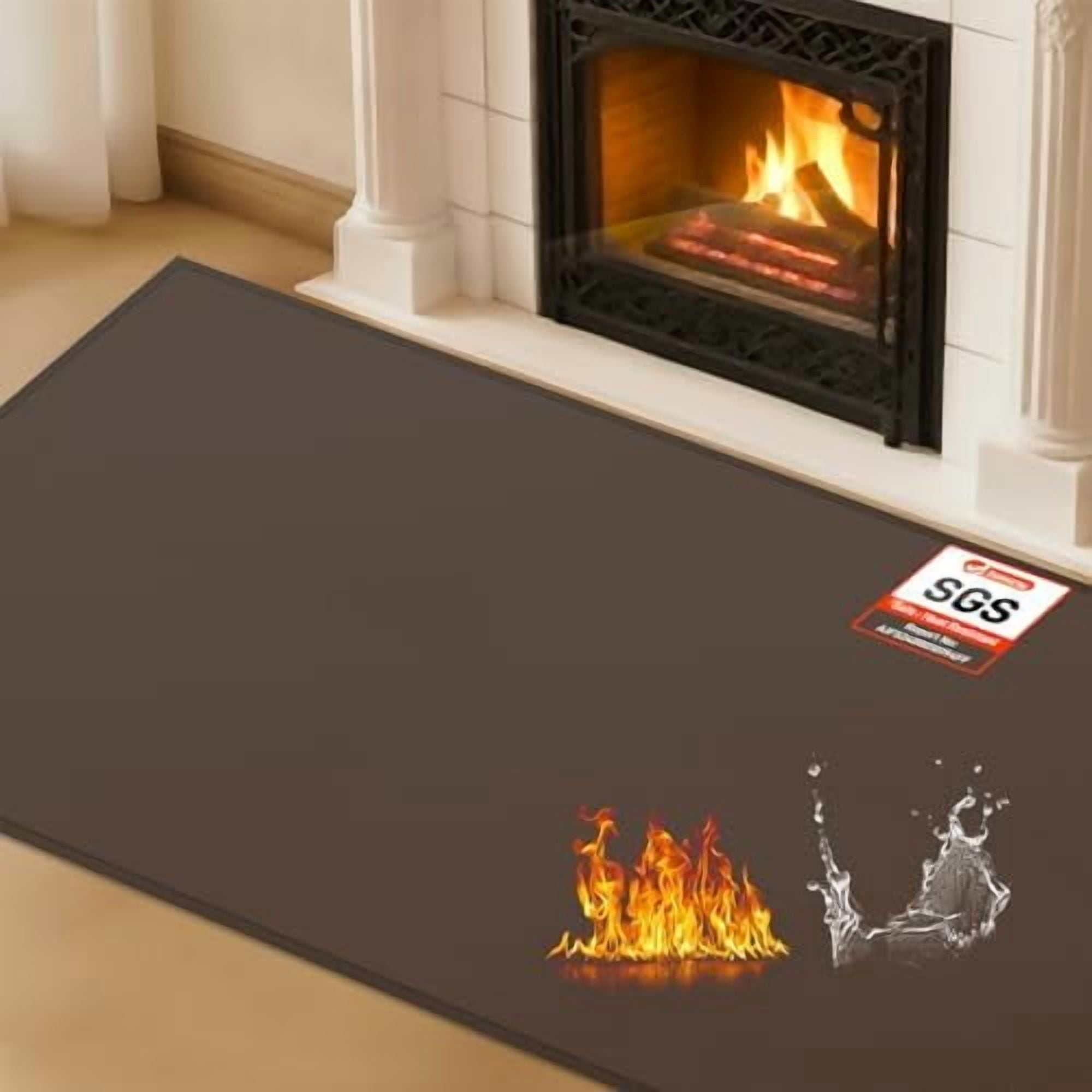 Hearth Rugs for Fireplaces Fire Resistant, 59 x 32 x 0.04 inch ...
