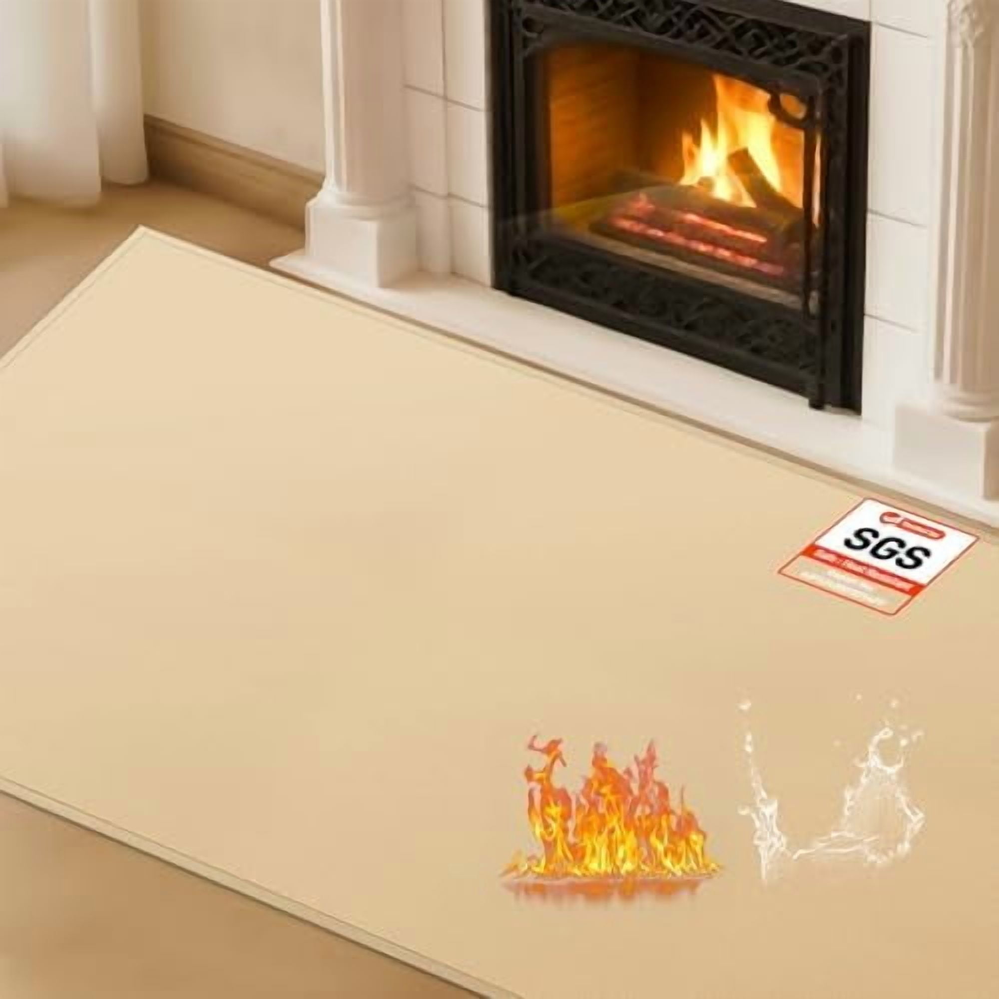 Hearth Rugs for Fireplaces Fire Resistant, 59 x 32 x 0.04 inch ...