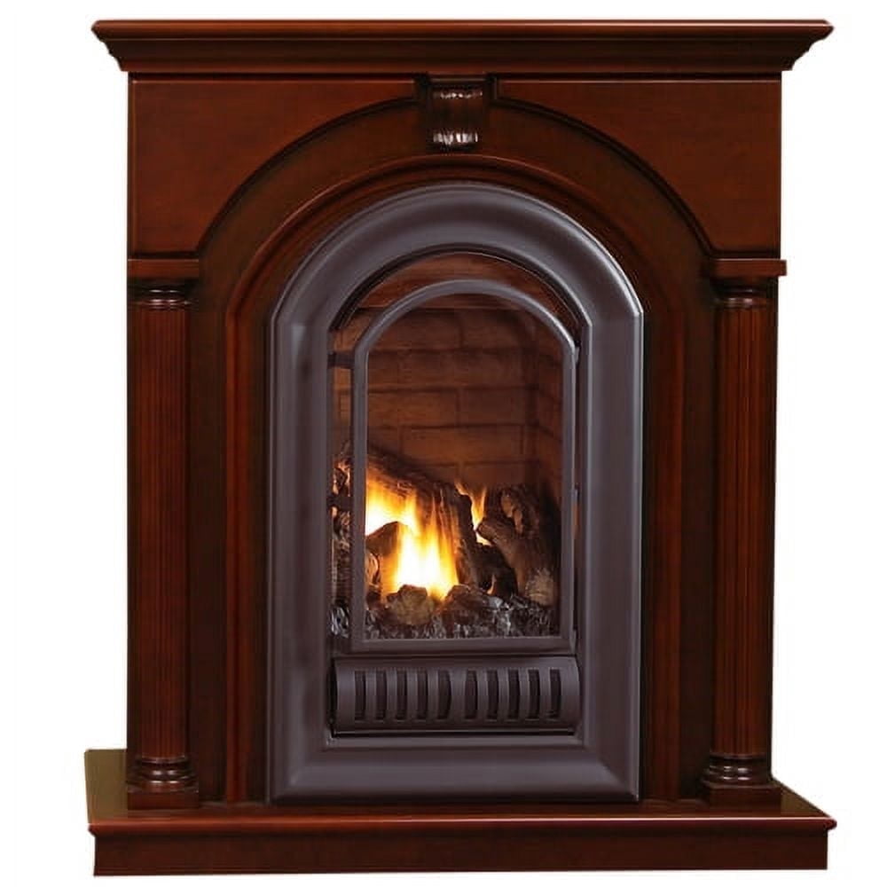 Hearth Sense Indoor Natural Gas Fireplace, Ventless with Logs - 20,000 ...