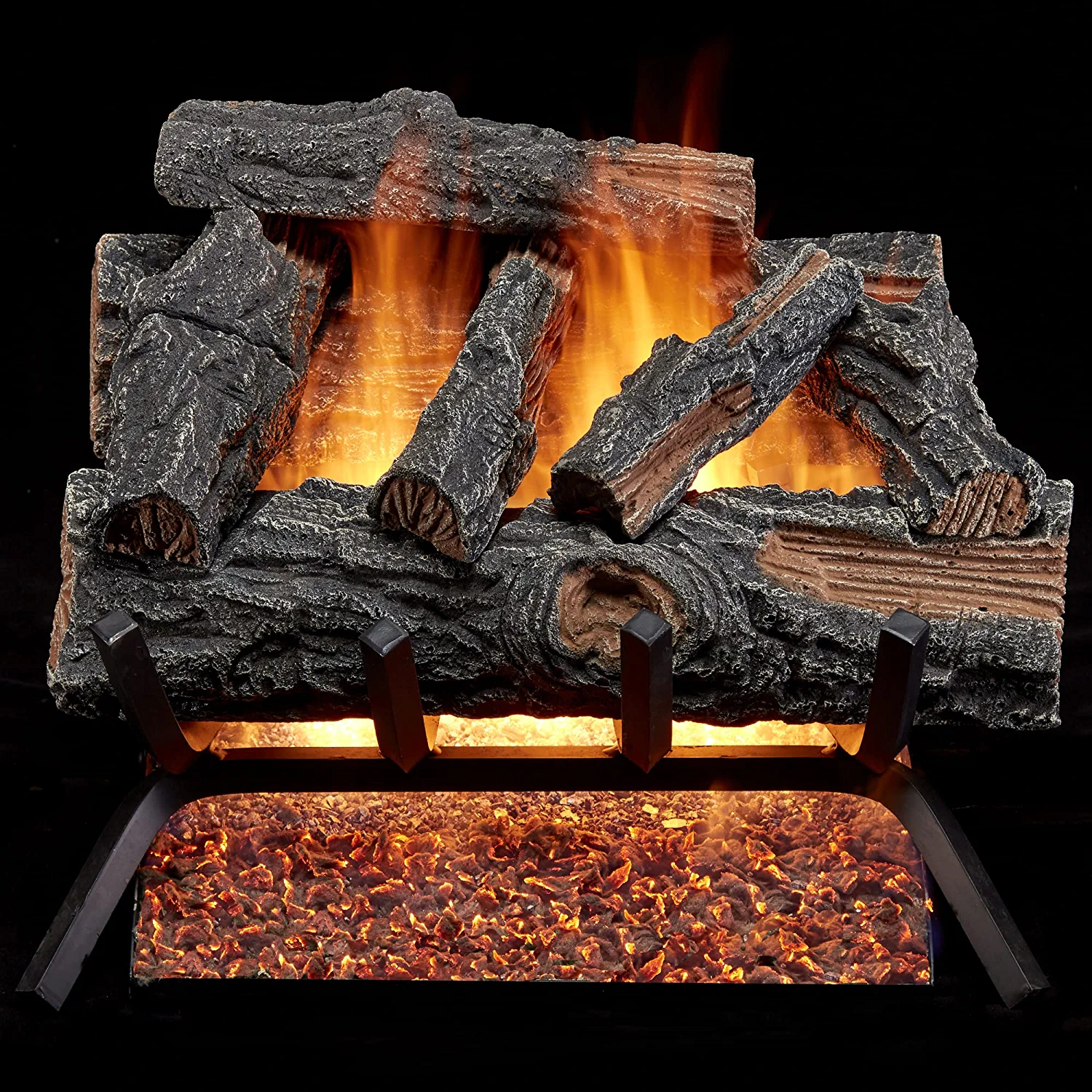 HearthSense 18in Natural Gas Ventilated Log Set, 45,000 BTU - Model ...