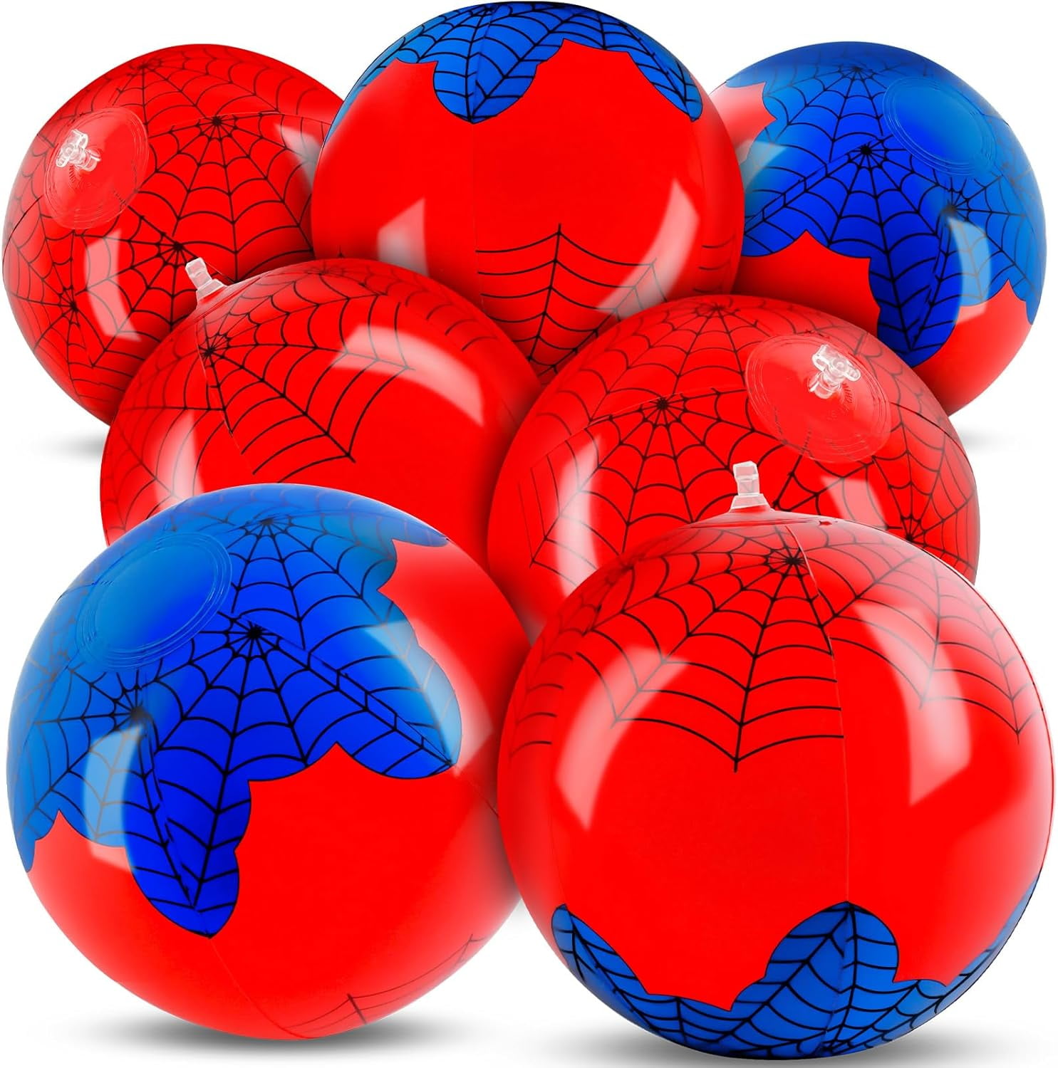 HearthH 8PCS Spider Web Beach Ball 8 Inch for Kids Summer Pool Party ...