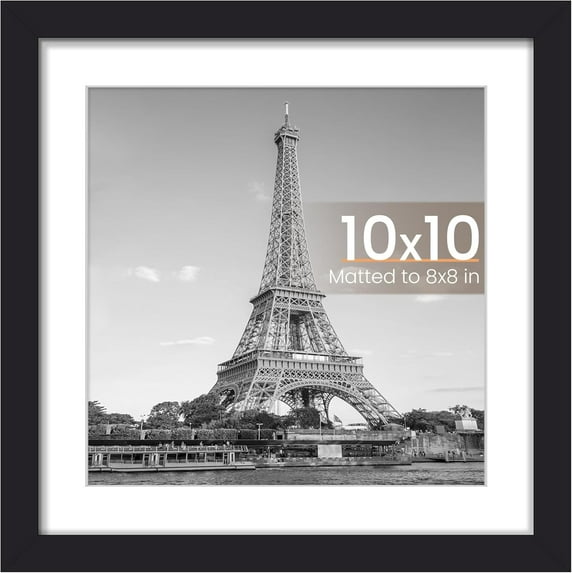 HearthHarmony 10x10 Picture Frame, Display Pictures 8x8 with Mat or 10 ...