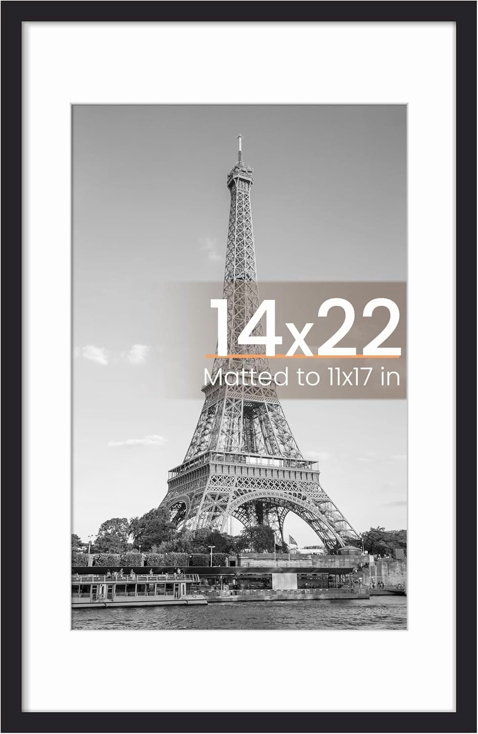 HearthHarmony 14x22 Picture Frame, Display Pictures 11x17 with Mat or ...