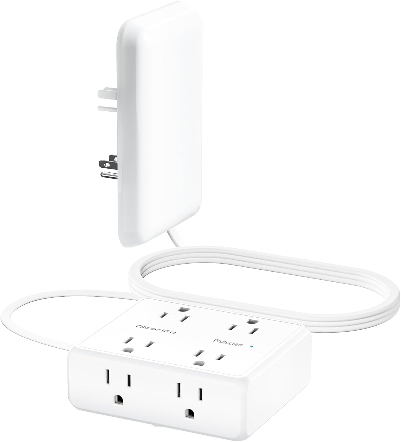 HearthHarmony Flat Outlet Extender with Cover, Flat Plug Power Strip ...