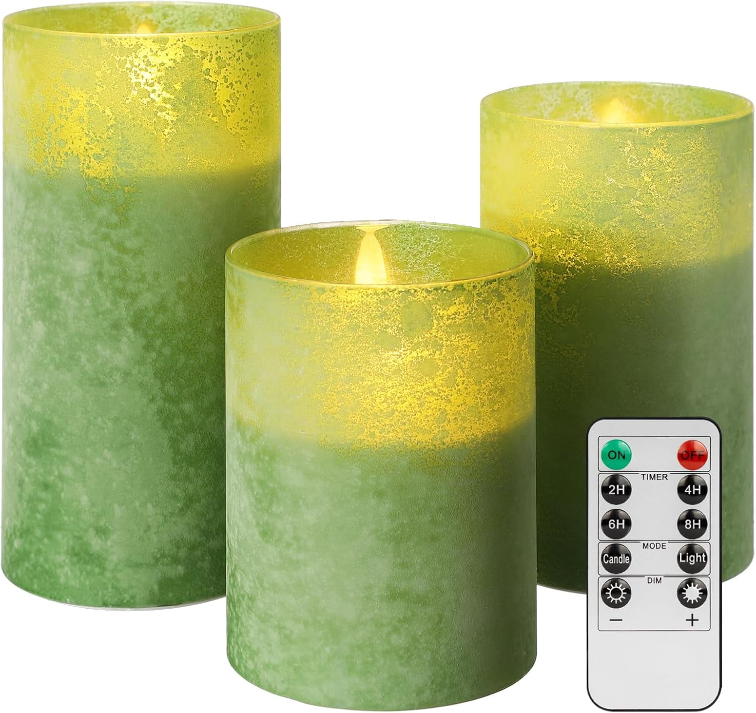 HearthHarmony Glass LED Candles Flickering, Flameless Battery Operated ...