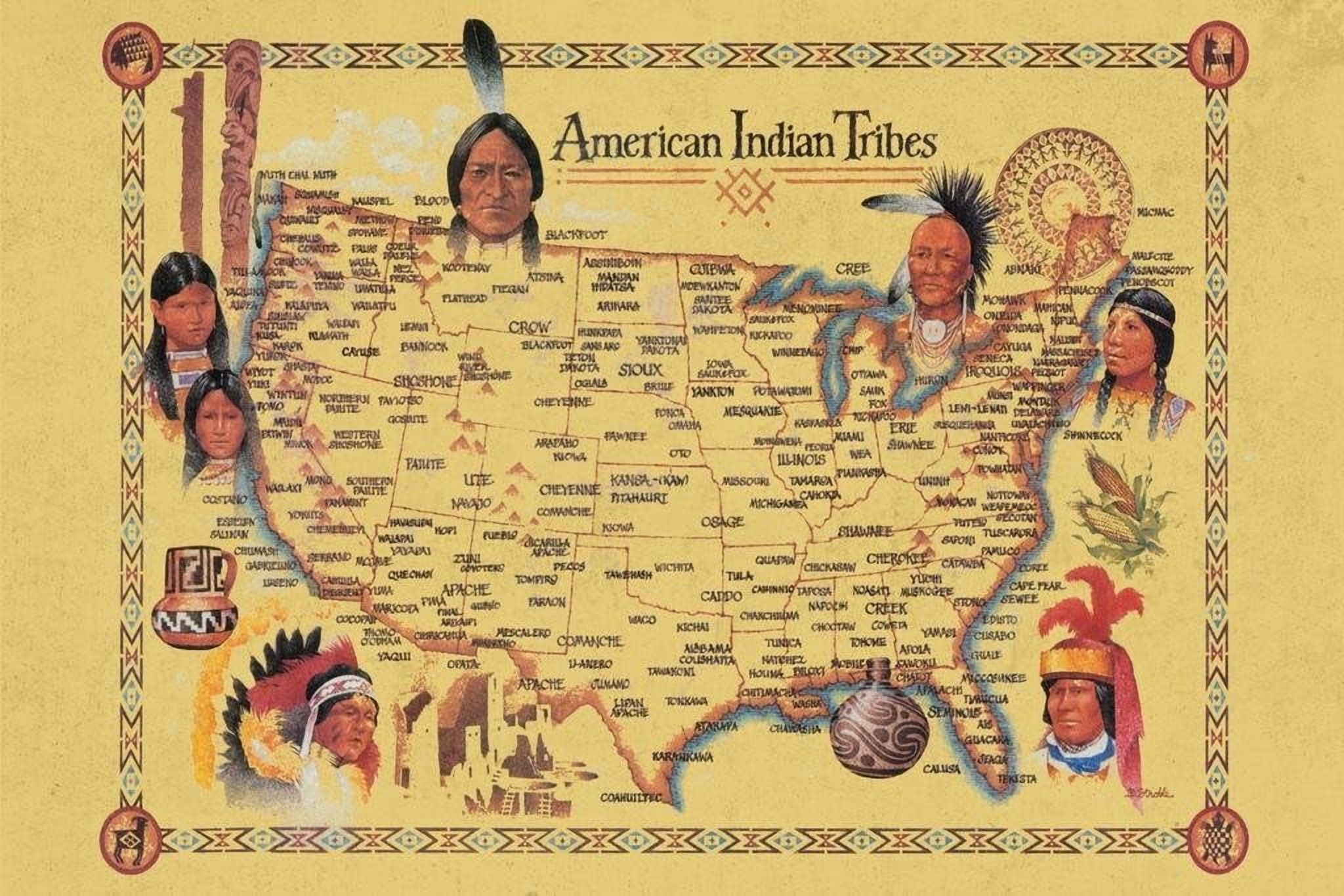 HearthHarmony Native American Art Decor Tribes Diagram Geography For ...