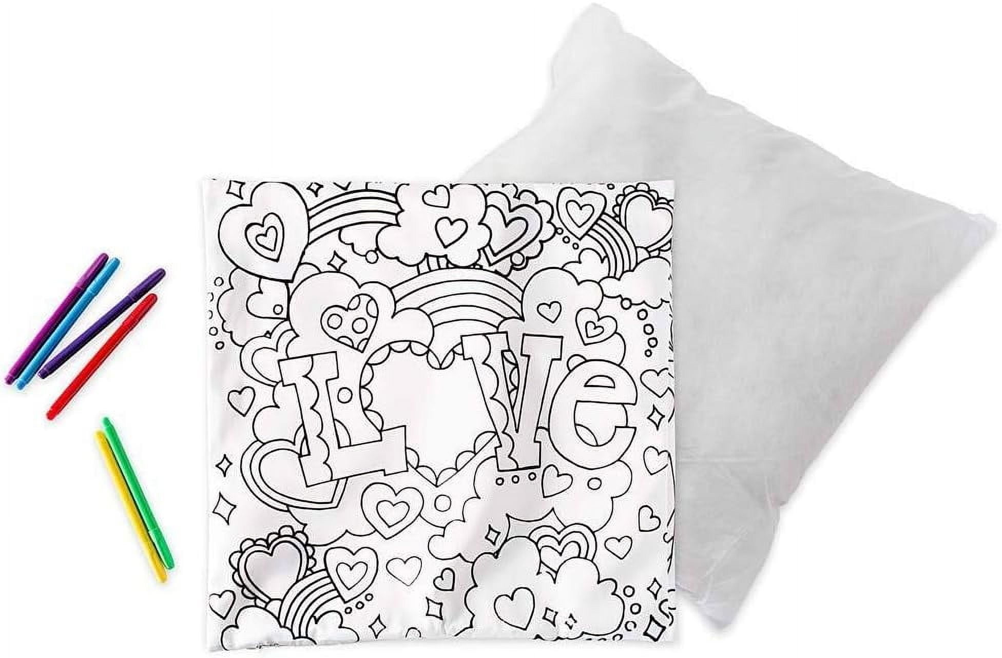 HearthSong Color Pops Color-Your-Own Pillow Kit for Kids, 15" sq ...