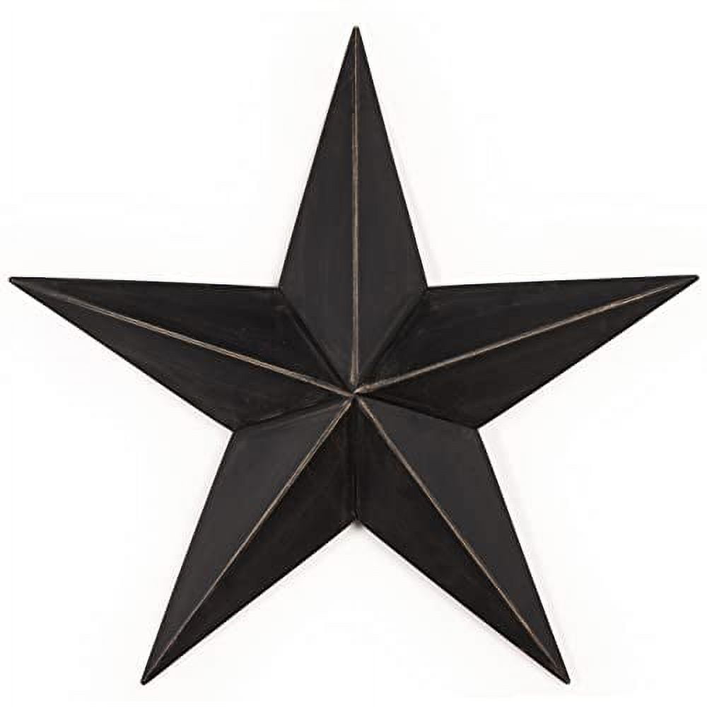 Rustic Farmhouse Metal Barn Star Primitive Tin - Black, Red, Ivory ...