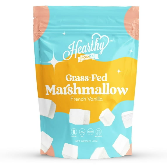 Hearthy Foods Gluten-Free Grass Feed Marshmallows(Vanilla) - Halal, Non ...