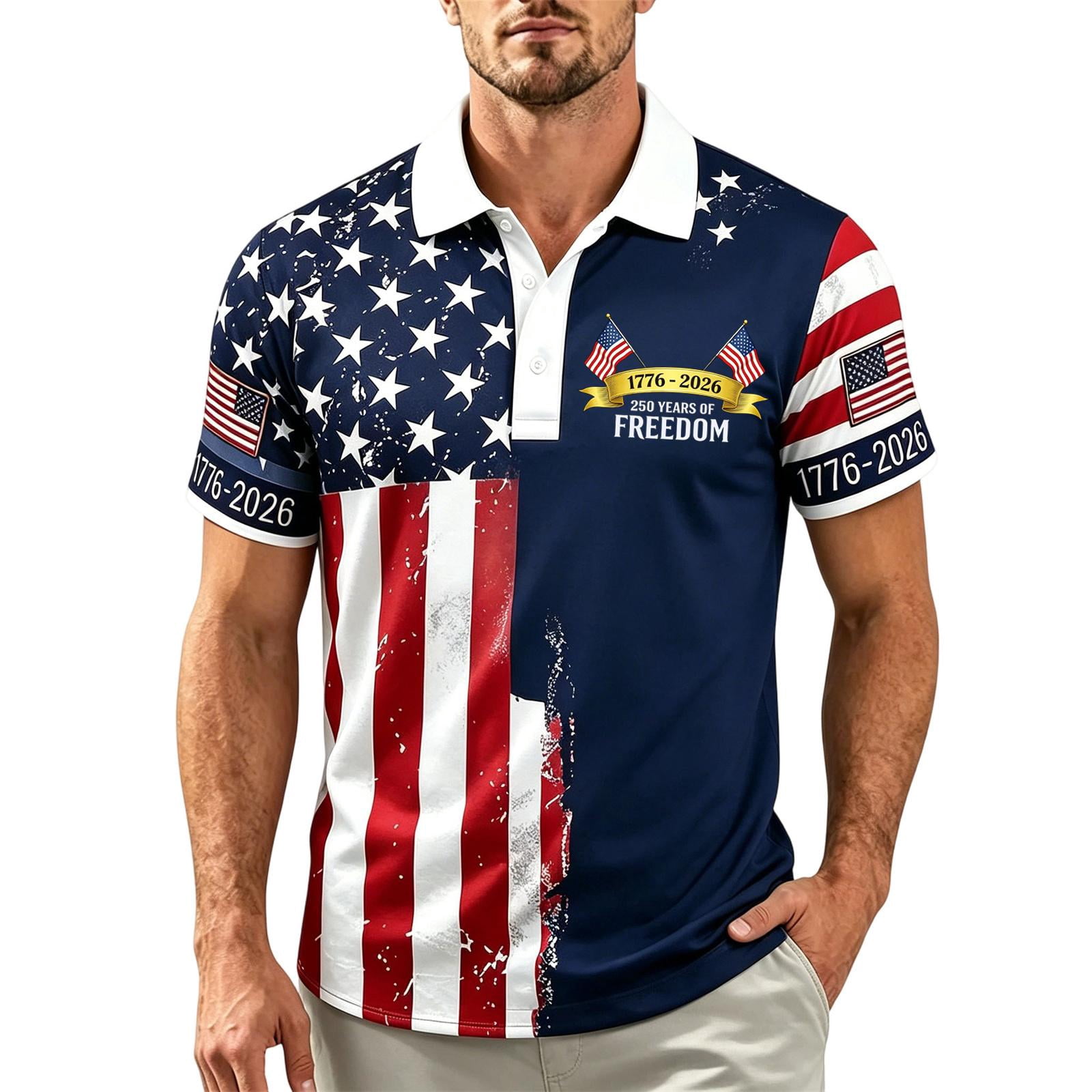Hearthz 1776-2026 250 Anniversary USA Mens Polo Shirts We the People ...