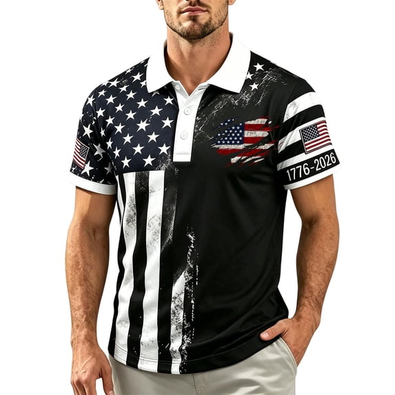 Hearthz 1776-2026 250 Year American Anniversary Polo T Shirts for Men ...