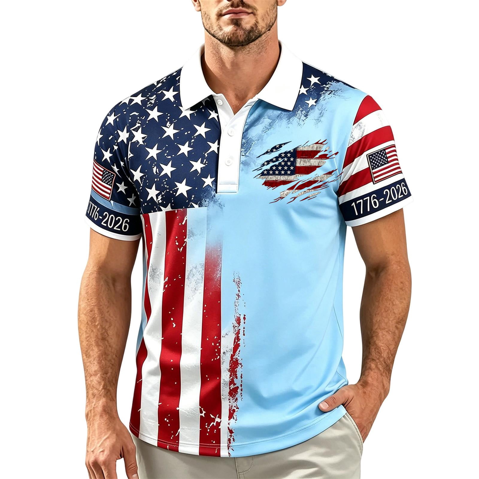 Hearthz 1776-2026 250th Anniversary USA Polo T Shirts for Men We the ...