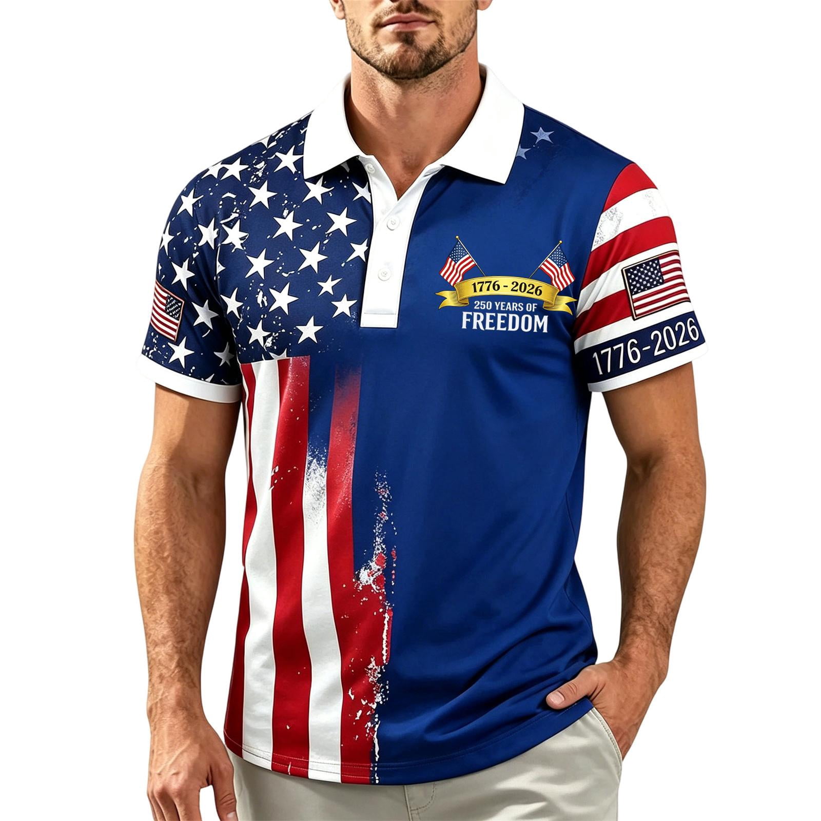 Hearthz 1776-2026 America 250th Anniversary Men's Polo Shirts We the ...