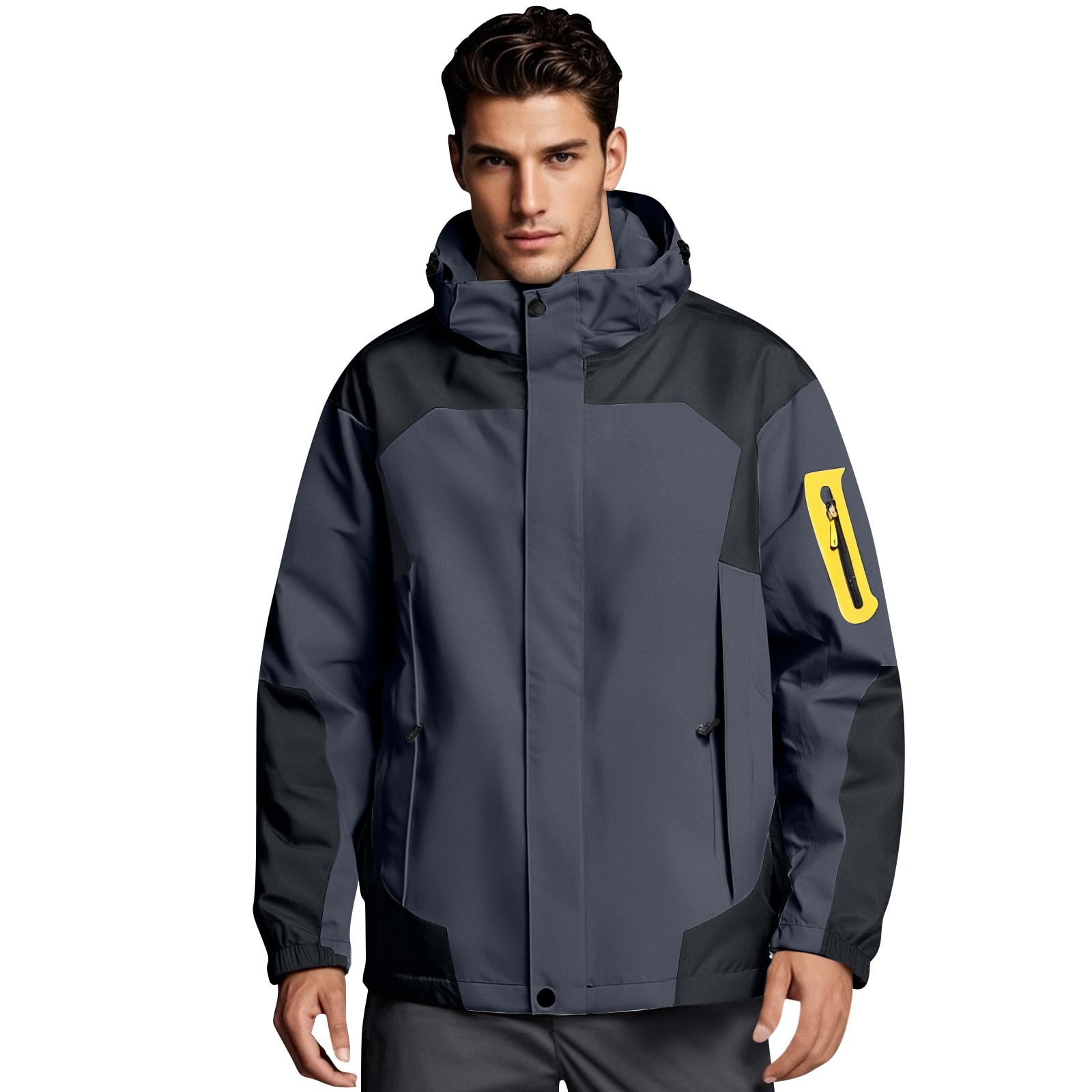 Hearthz Men Rain Jackets Waterproof with Hood Light Weight Zip Up ...
