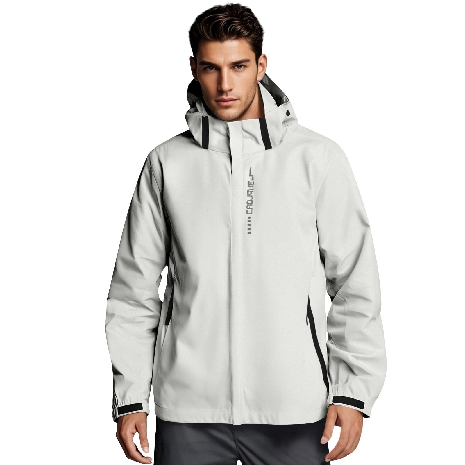 Hearthz Mens Waterproof Rain Jacket Hooded Zip Up Lightweight ...