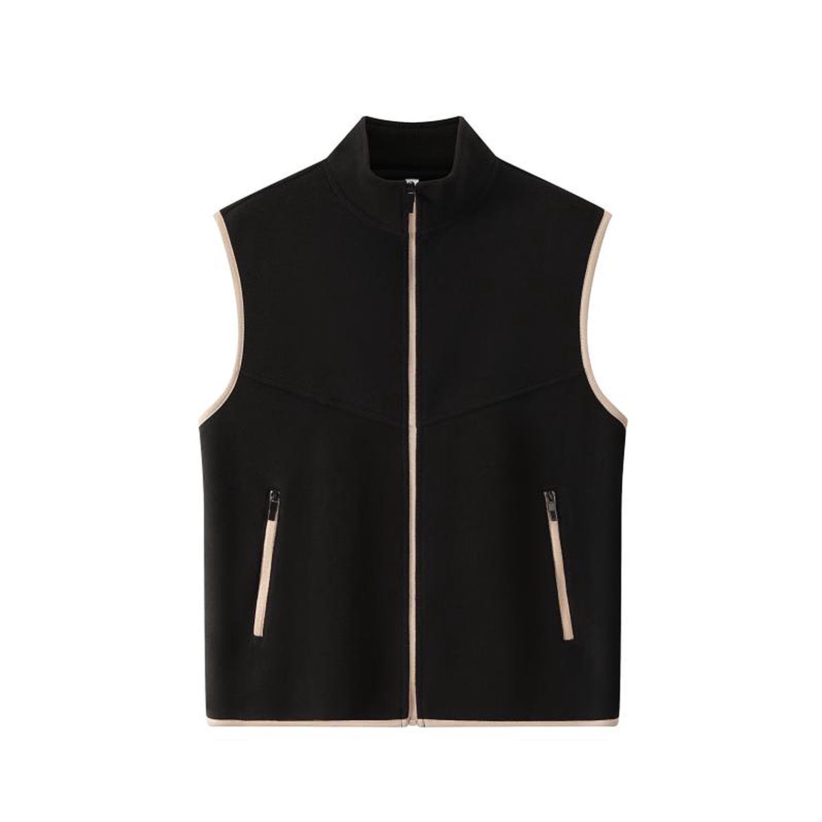 Hearthz Puffer Vest for Men Fleece Sleeveless Stand Collar Mens Jackets ...